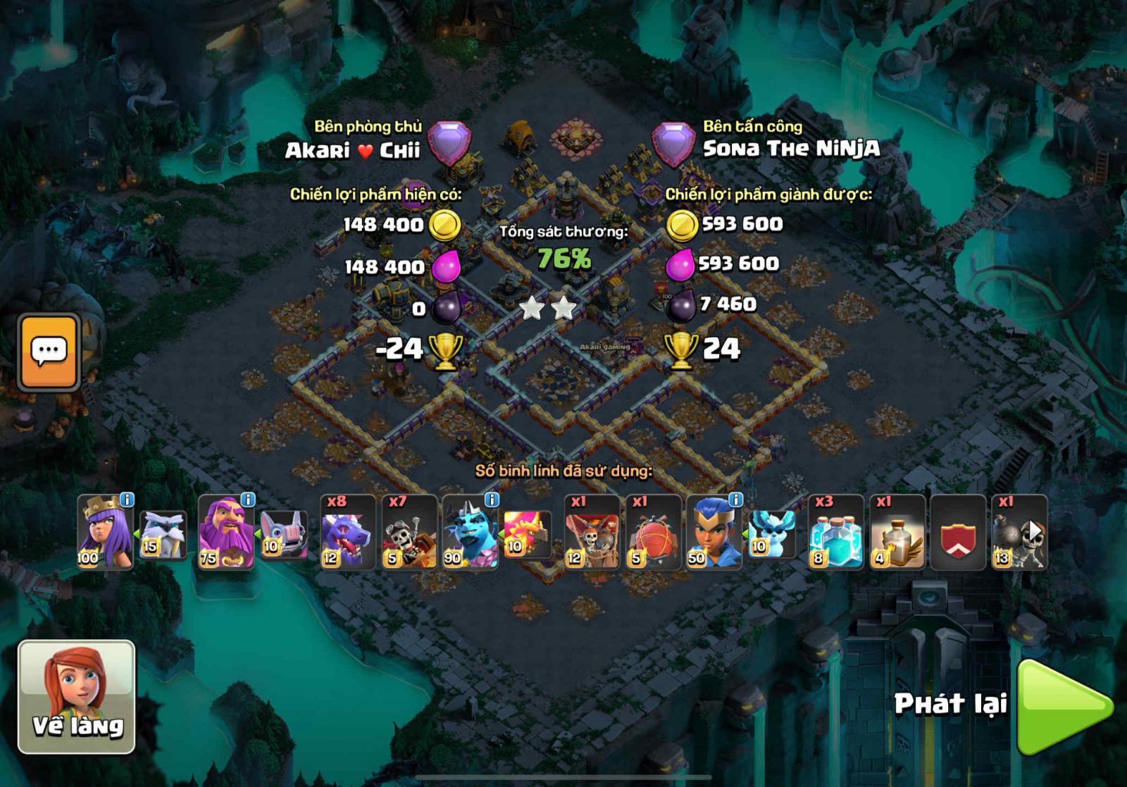 Trophy Base TH17 Rank 5k8 Thủ 2 Sao Có Tháp Móc Kéo Tháng 9 2025 Clash of clans